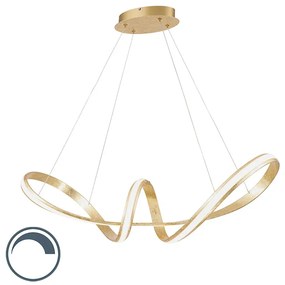 Designová závěsná lampa zlatá vč. LED 80 cm - Belinda