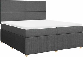 Box spring postel s matrací tmavě šedá 200x200 cm textil 3292157