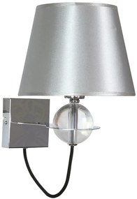 CLX Nástěnná moderní lampa SALAMANCA, 1xE14, 40W, stříbrná 21-29522
