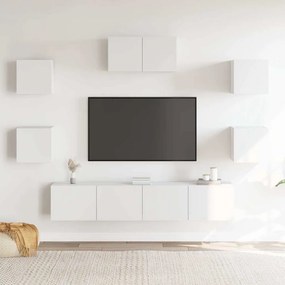 7dílný set TV skříněk bílý kompozitní dřevo 3114502