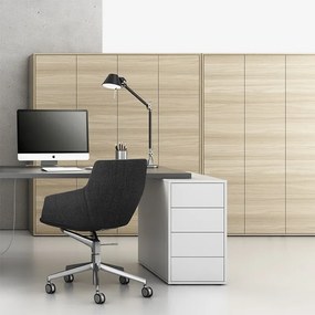 Kancelářská spisová skříň BLOCK, 4x dveře, 1600 x 400 x 1748 mm, dub přírodní