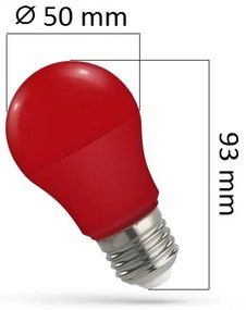 Barevná LED žárovka E27 4,9W červená