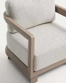 Krémové/taupe polstrované zahradní křeslo Nerano – Kave Home