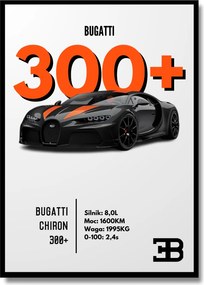 Plakát Bugatti Chiron Dárek pro tatínka, automobil v rámu