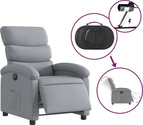 Elektrické polohovací křeslo světle šedé textil 3203954