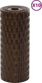 Balkonové zástěny 10 ks hnědé a černé 255 x 19 cm polyratan 156315