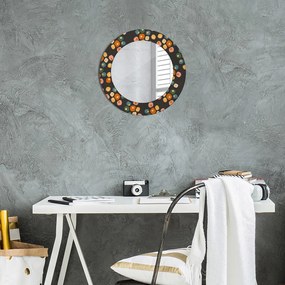 Kulaté dekorativní zrcadlo Květinové tečky fi 50 cm