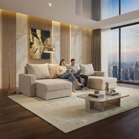 PRM Sedací souprava U VIVIENE Paros Barva látky Paros: Světle šedá (Paros 05)