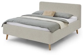 Béžová čalouněná dvoulůžková postel 140x200 cm Mattis - Meise Möbel