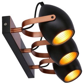 Černo-měděné stropnínástěnné svítidlo Anica pro žárovku 3x E14  - Candellux