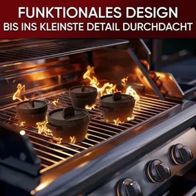 GUSSKÖNIG Sada mini litinových pánviček 6× 300 ml / Sada litinových pá