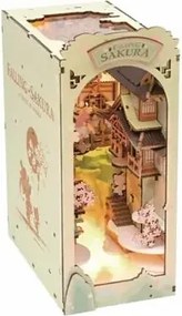 RoboTime 3D dřevěné puzzle Zarážka na knihy "Falling Sakura" / od 14 l