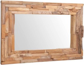 Dekorativní zrcadlo teak 90 x 60 cm obdélníkové 244563