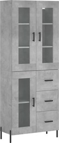 Skříň highboard betonově šedá 69,5x34x180 cm kompozitní dřevo 3198605