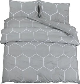 vidaXL Sada ložního prádla 200 x 200 cm bavlna [136448] Barva: Tmavě šedá a černá