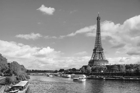 Samolepící fototapeta nádherné černobílé panorama Paříže - 300x200 cm