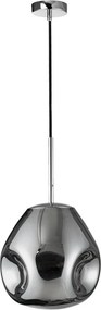 Skleněné závěsné svítidlo v leskle stříbrné barvě ø 25 cm Lava – Nova Luce