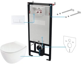 Deante WC set Silia 6v1, podomítkový systém + toaleta -