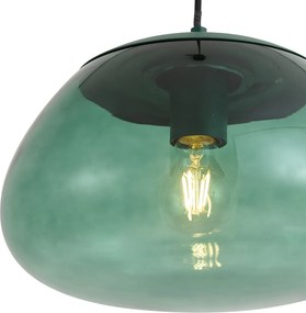 Retro zelená závěsná lampa se zeleným sklem - Giselle