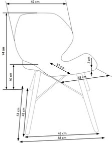 Jídelní židle K281 bílá / buk Halmar