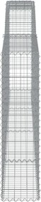 Klenuté gabionové koše 4 ks 400x30x120/140cm pozinkované železo 3146881