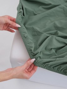 MK Lůžkoviny Jersey prostěradlo s elastanem Deluxe 220 × 200 cm – olivové