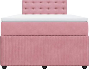 Box spring postel s matrací růžová 120 x 200 cm samet 3290027