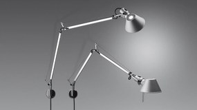 Artemide A010300 + A025150 Tolomeo Micro Parete LED, designové nástěnné svítidlo se stmívačem, 8W LED 3000K, hliník, max. 74cm