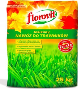 Florovit Podzimní Hnojivo Na Trávy Trávník Trávníků Granule 25 kg +Fe