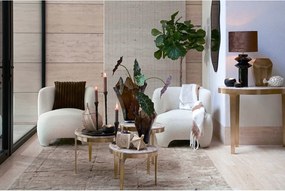 Konferenční stolek s mramorovou deskou v bronzové barvě/taupe 39x65 cm Giulio – Light &amp; Living
