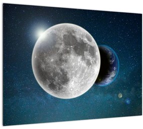Obraz - Země v zákrytu Měsíce (70x50 cm)