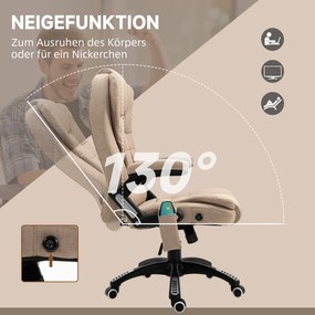 Kancelářská židle Vinsetto s vibrační masáží, ergonomická kancelářská židle s vyhříváním a funkcí polohování, výškově nastavitelná manažerská židle s…