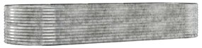 Vyvýšený záhon stříbrný 367x140x68 cm práškově lakovaná ocel,  319107