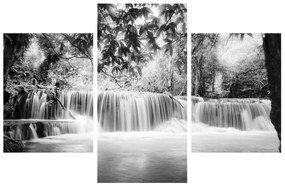 Černobílý obraz vodopádů (90x60 cm)