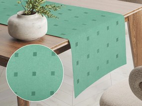 Biante Dekorační běhoun na stůl PM-023 Čtverečky na světle zeleném 45x180 cm