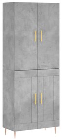 Skříň highboard betonově šedá 69,5x34x180 cm kompozitní dřevo,  3195783