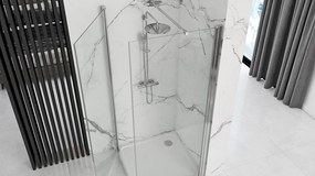 Rea Maxim, čtvercový sprchový kout s 1-křídlými dveřmi 90 (dveře) x 90 (stěna) cm, pravá verze, 6mm čiré sklo, chromový profil, REA-K0267