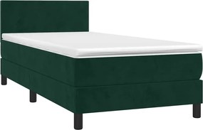 Box spring postel s matrací tmavě zelená 100x200 cm samet 3141170