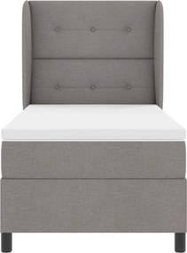 Postel s boxspringem s čelo Taupe 90 x 200 cm textil 3340547