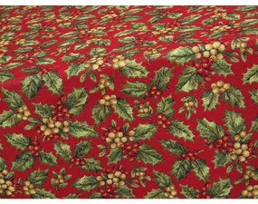 SCANquilt ubrus BONA LUREX cesmína červenozelená 130 x 180 cm