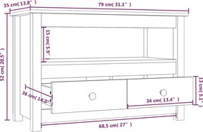 vidaXL TV skříňka 79x35x52 cm masivní borové dřevo [821501] Barva: Přírodní