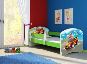 Dětská postel - Závodní auto 2 160x80 cm zelená