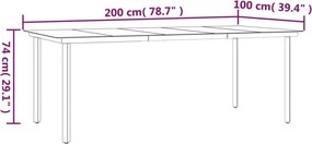 7dílný zahradní jídelní set černý ocel a textilen 3200716