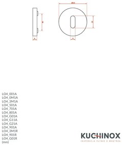 Kuchinox Kuchinox, rozeta ke kličce pro interiérový klíč, chromová, LAV-LO4_001A