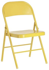 Kovová skládací židle keiba žlutá MUZZA