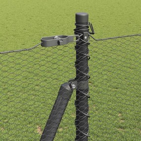 Hexagonální plot s betonovým základem 10 x 1,4 m Šedá Síťovina 3353629