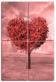 Obraz na plátně - Srdce ve tvaru stromu - obdélník 7106QD (90x60 cm)