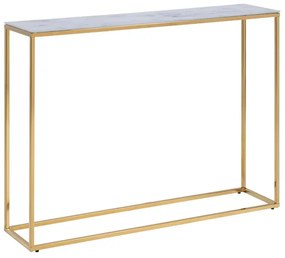 Konzolový stolek Alisma mramor bílá/ zlatá 110cm