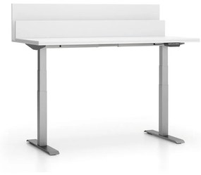 PLAN Kancelářský pracovní stůl SINGLE LAYERS s přepážkami, nastavitelné nohy, bílá