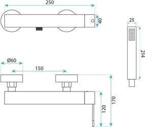 Rea Venti, sprchová baterie s ruční sprchovou soupravou, měděná matná, REA-B9795